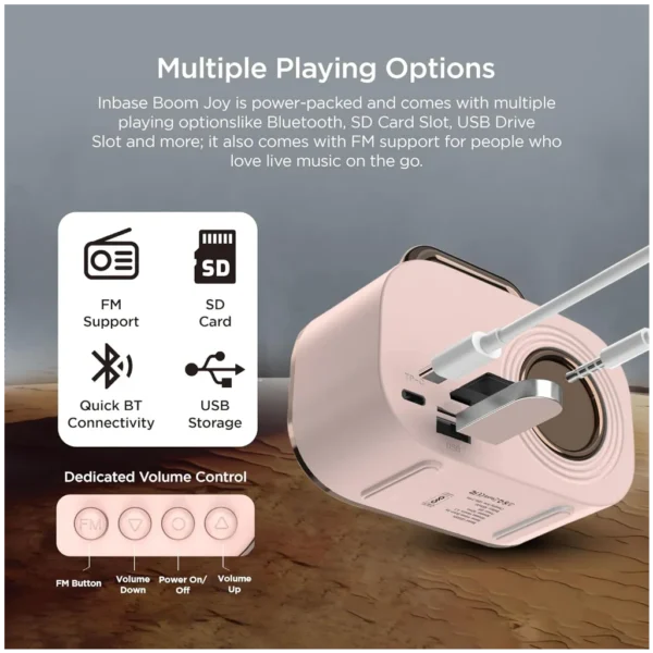Inbase Boom Joy Bluetooth Speaker – Compact Design